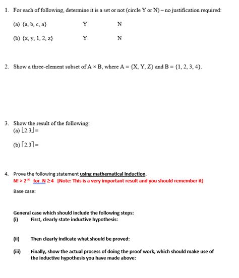 solved 1 for each of following determine it is a set or
