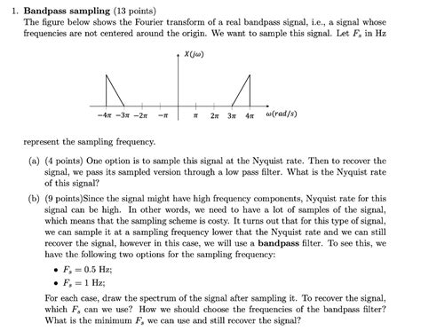 Solved 1 Bandpass Sampling 13 Points The Figure Below Chegg