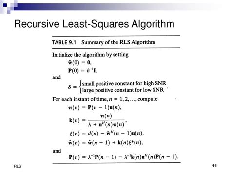 ppt recursive least squares rls adaptive filters powerpoint presentation id 419187