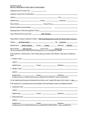Waiver Application Form Fill Online Printable Fillable Blank