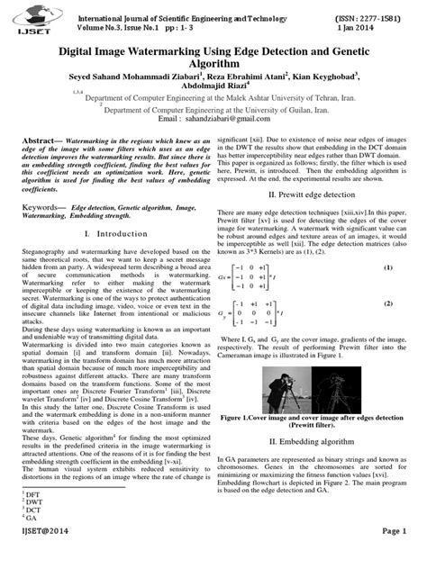 digital image watermarking using edge detection and genetic algorithm pdf discrete fourier