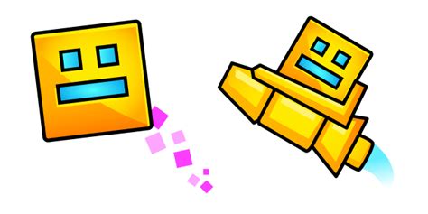 Geometry Dash Player Cube And Ship Cursor Custom Cursor