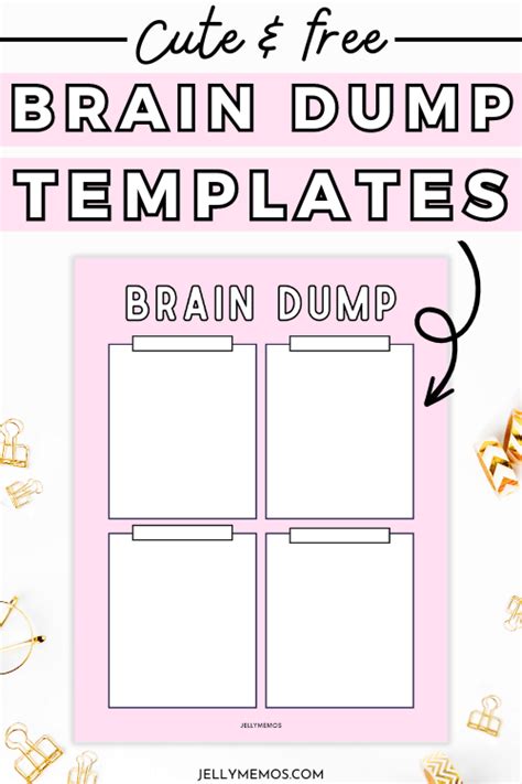 Printable Brain Dump Templates Cute Brain Dump Worksheets Jellymemos