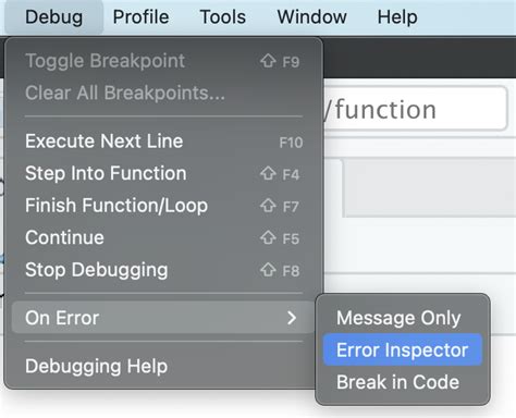 RStudio User Guide Debugging