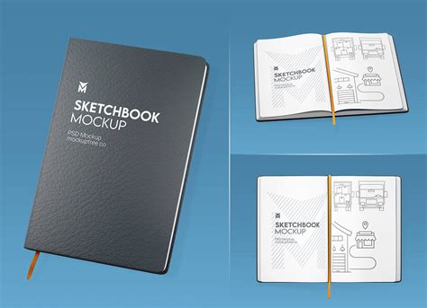 Free Sketchbook Mockup PSD Set Good Mockups