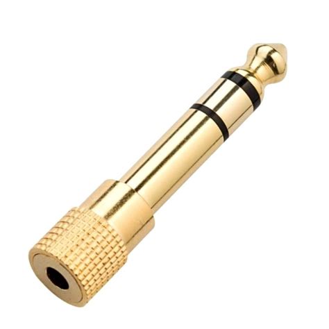 Przejście Jack wtyk 6 3mm gniazdo 3 5mm stereo metalowe złocone
