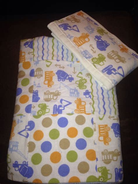 Baby Boy Receiving Blanket Burp Cloth Construction Dump Etsy