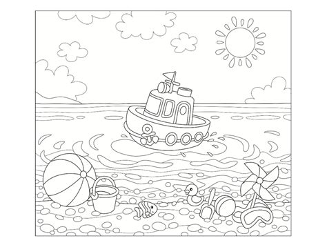 Coloriage plage 30 dessins à imprimer gratuitement