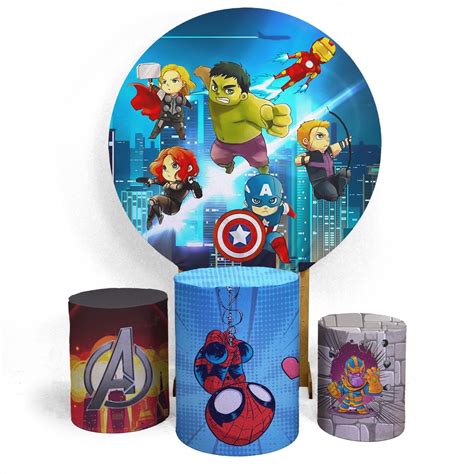 Kit Trio Capa Cilindros Painel Vingadores Baby Veste F Cil Diversos
