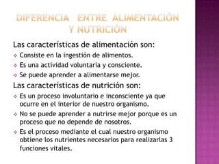 La función de nutrición PPT