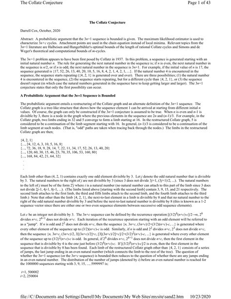 pdf the collatz conjecture