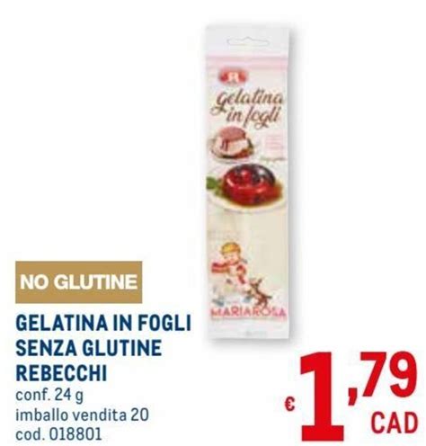 Offerta Rebecchi Gelatini In Fogli Senza Glutine Conf 24 G Di Metro