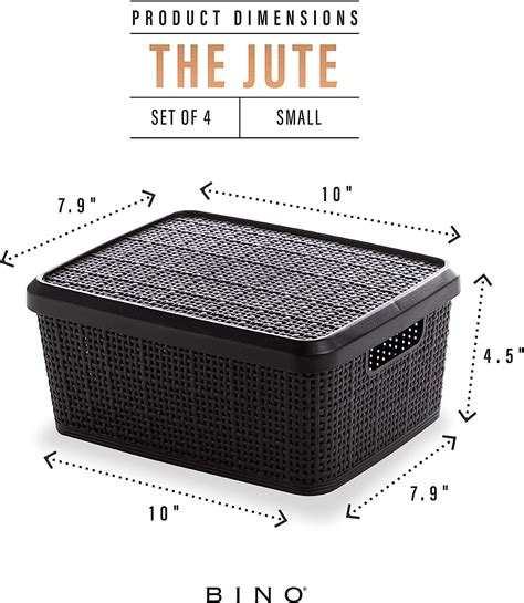 Buy BINO Plastic Storage Baskets With Lids Small 4 Pack THE JUTE