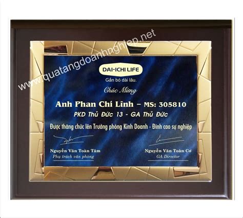 Đơn vị làm bảng vinh danh đẹp rẻ HCM bằng chứng nhận cao cấp