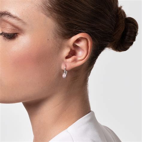 Ohrringe aus Weißgold mit Diamant und Morganit KLENOTA