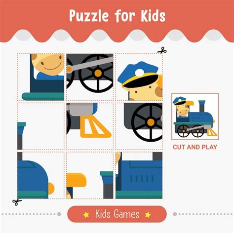 Puzzle F R Kinder Lernspiel Kinder Vektor Illustration Premium Vektor