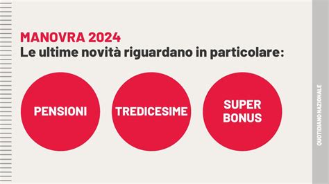 Pensioni Tredicesime E Superbonus Ecco Il Testo Della Manovra 2024 In