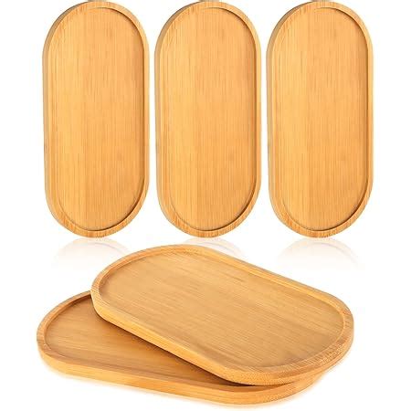 Jtgugu Pi Ces Plateaux Ovales En Bambou Plateau De Service En Bois