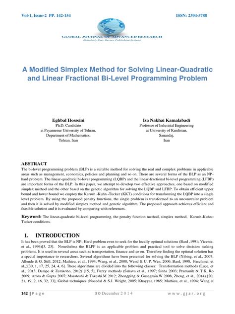 a modified simplex method for solving linear quadratic and linear fractional bi level