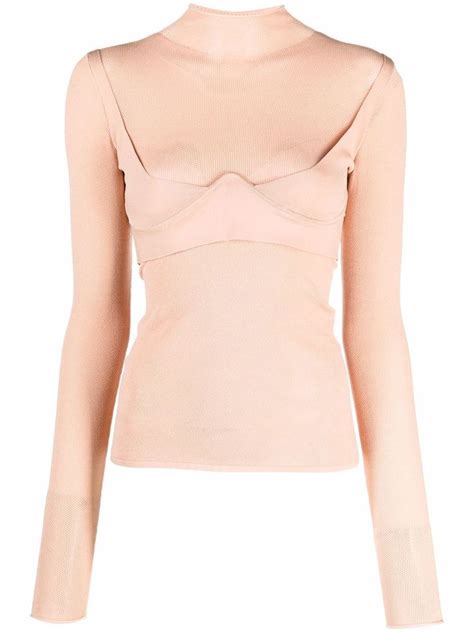 Dion Lee Peach Pink Luxury Branding Peplum Dress Molding High Neck