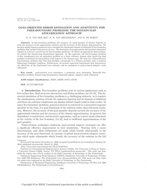 pdf goal oriented error estimation and adaptivity for free boundary problems the domain map