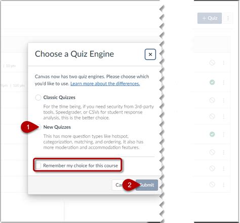 Reset Quiz Engine Choice Canvas