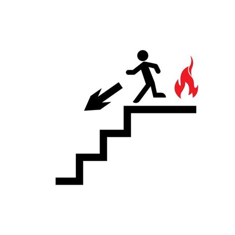 Vector de símbolo de salida de incendios Vector Premium