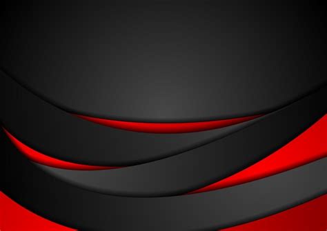 Fondo Corporativo Ondulado Abstracto Rojo Y Negro Vector Premium