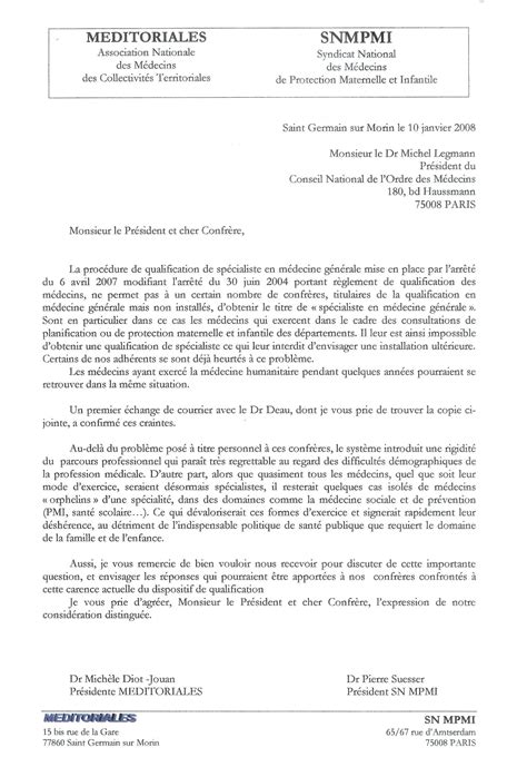 Lettre Médecin Traitant Pour Spécialiste Communiqué de la Mission