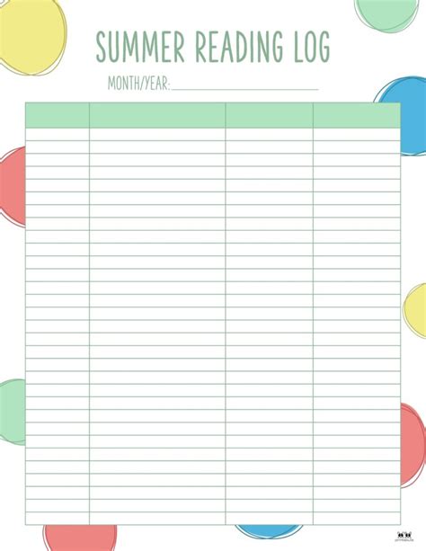 Reading Logs Free Printables Printabulls