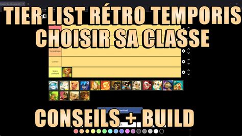 Dofus Rétro Temporis Tier List PvM et conseils pour choisir sa classe