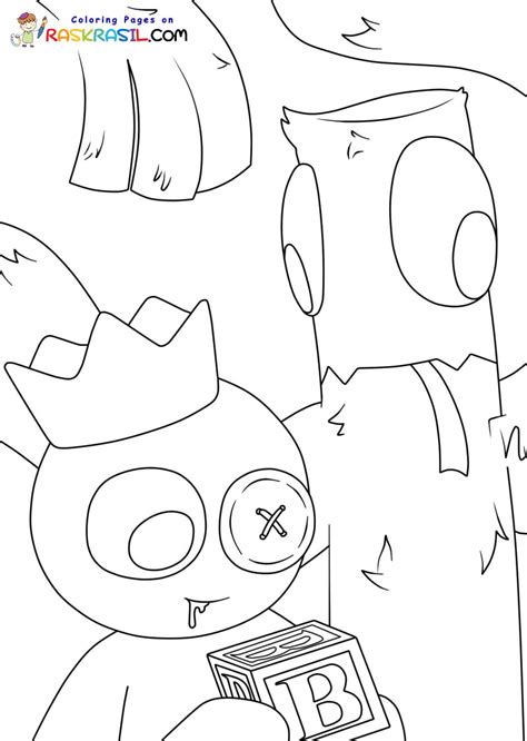 Rainbow Friends Blue Coloring Pages Printable Prntbl