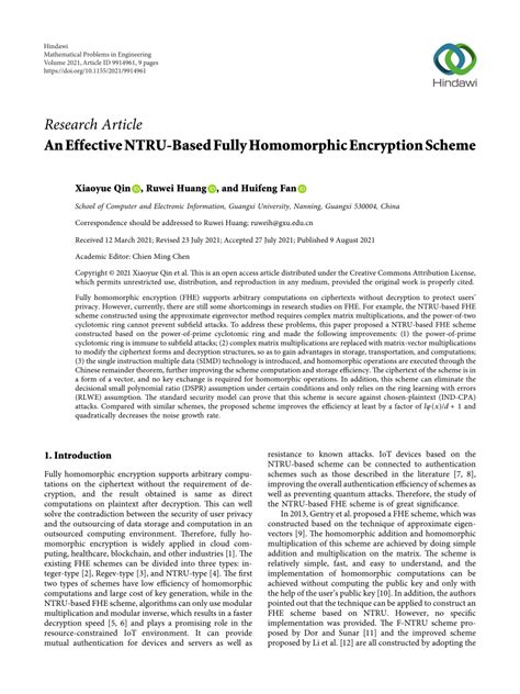 pdf an effective ntru based fully homomorphic encryption scheme