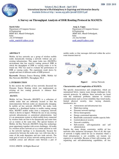 a survey on throughput analysis of dsr routing protocol in manets pdf routing wireless ad
