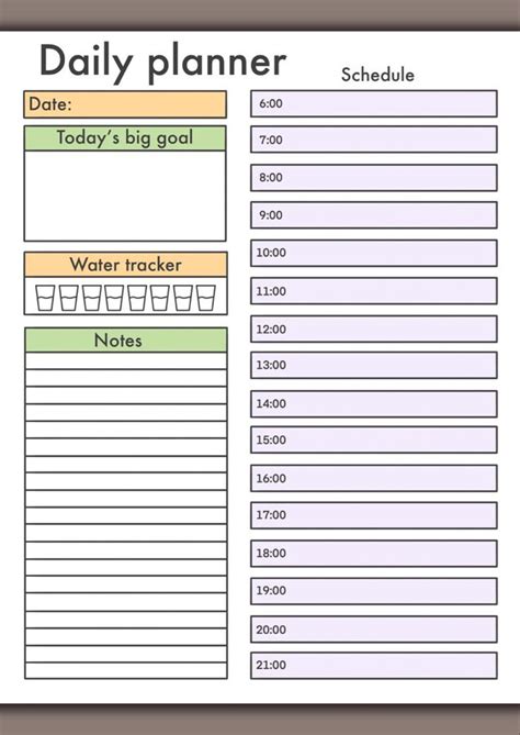 Daily Planner Printable Daily Planner Daily Checklist Dai Inspire