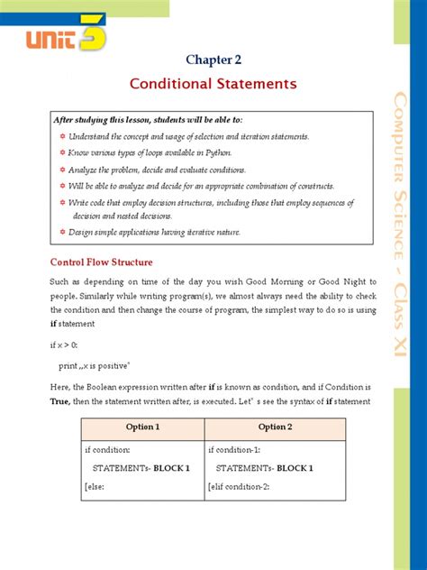 conditional statements pdf control flow computer programming