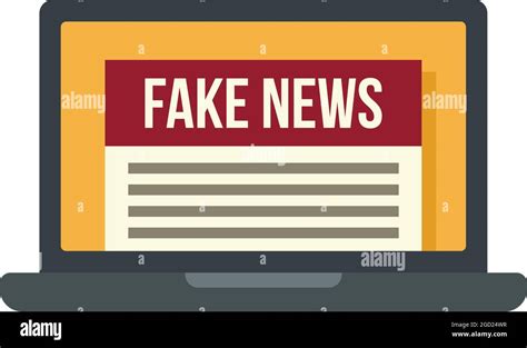 Icono de noticias falsas del portátil Ilustración plana de un icono de