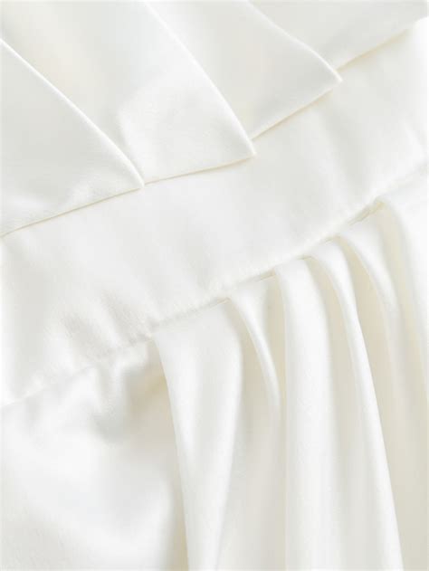 Glamaker One Shoulder Dolman Sleeve Ruched Satin Bodycon Dress SHEIN USA