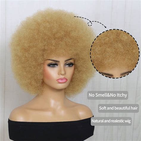 Perruques cheveux afro doux des années 70 pour femmes perruque bouclée
