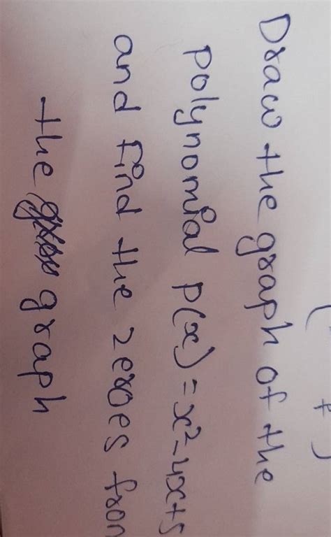 draw the graph of the polynomial p x x2−4x 5 and find the 2 eroes fron t