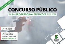 Ifal divulga novo concurso público de provas e títulos para professor