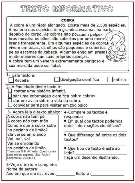 60 atividades de interpretação de texto gratuitas