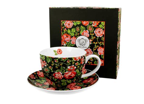 Filiżanka do kawy i herbaty porcelanowa ze spodkiem DUO WZÓR KRAKOWSKI