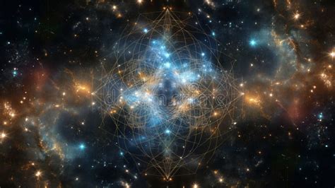 Galactic Symphony A Harmonious Blend Of Stars And Geometric Patterns