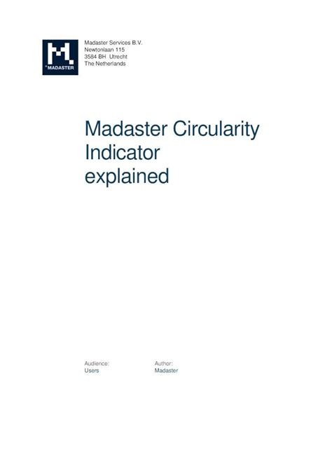 pdf madaster circularity indicator explained · product data and facilitates circular