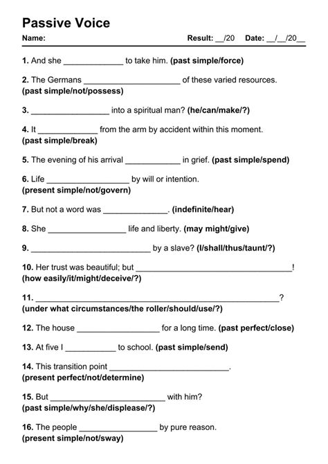101 Passive Voice PDF Worksheets With Answers Grammarism