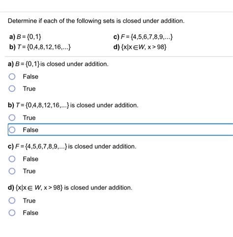 solved determine if each of the following sets is closed