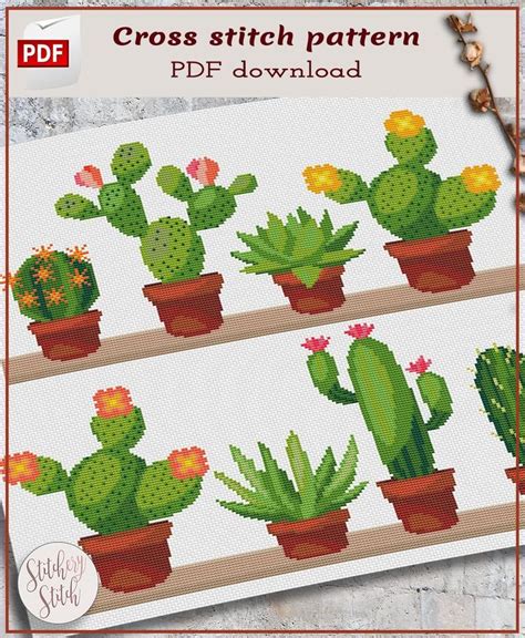 Diy Embroidery Machine Embroidery Heart Pattern Cactus Embroidery