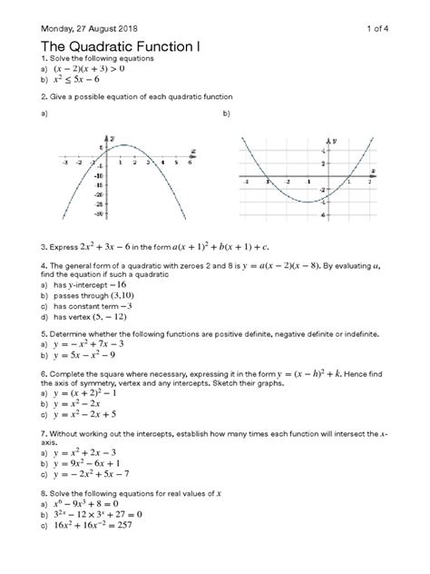 solving quadratic equations and functions pdf quadratic equation mathematical objects