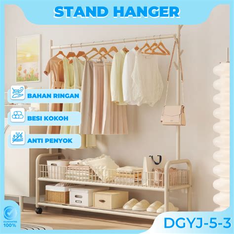 Jual Stand Hanger Gawang Besi Kuat Putih Hitam Butik Display Gawangan